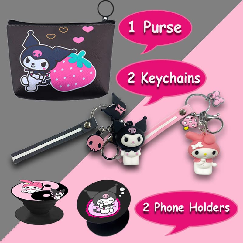 Set for Women, including 1 Drawstring Bag 2 Keychain 4 Bracelets and Necklace Set 1 Mini Purse 1 Pack of Sticker,6 Acrylic Broochs,2 Phone Ring Holders