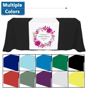 Custom Table Runner with Business Logo Text Up to 36"x72" Personalized Logo Table Runner for Business Vendors Wedding Birthday, 30"x72"