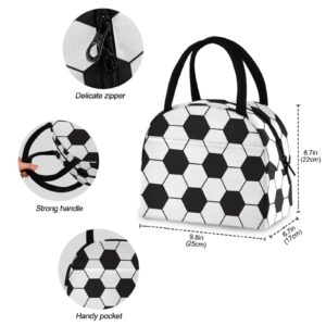 Soccer Lunch Bag for Women Men Reusable Insulated Lunch Tote Bag for Office Work School Picnic Hiking