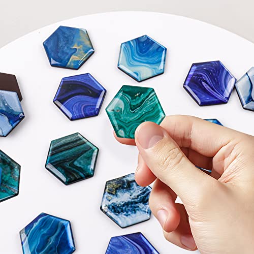 MORCART 30PCS Hexagon Magnets Fridge, Cute Magnets for Locker, Refrigerator, Whiteboard, Cabinet, Office, Kitchen, Blackboard Decorative Bronzing Art Gift for Adult