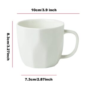 HOMEYES White Coffee Mug, Paint Novelty Ceramic Cup, 360ml