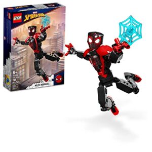 lego marvel miles morales figure set, 76225 fully articulated spider-man action toy, super hero movie collectible, birthday gift idea for kids