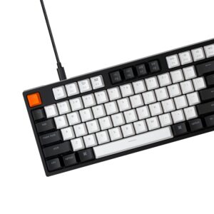 Keychron C1 87 Key Hot-swappable Wired Mechanical Keyboard, USB Type-C Cable, Double-Shot ABS Keycaps TKL Mechanical Gaming Keyboard, White Backlit Gateron G Pro Brown Switch for Mac Windows