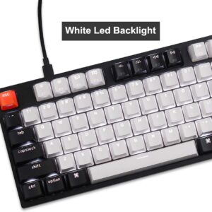 Keychron C1 87 Key Hot-swappable Wired Mechanical Keyboard, USB Type-C Cable, Double-Shot ABS Keycaps TKL Mechanical Gaming Keyboard, White Backlit Gateron G Pro Brown Switch for Mac Windows