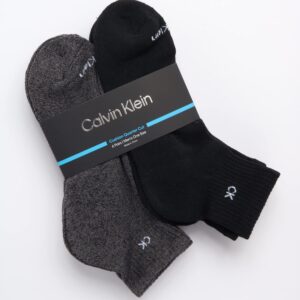 Calvin Klein Men's Socks - Cushioned Above Ankle Athletic Mini-Crew Socks (6 Pack), Size 7-12, GreyBlack