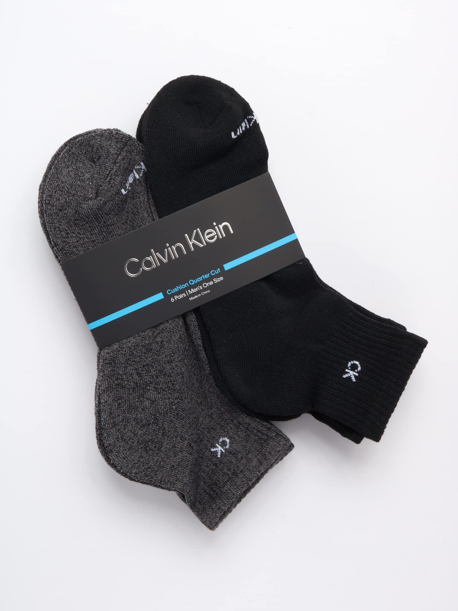 Calvin Klein Men's Socks - Cushioned Above Ankle Athletic Mini-Crew Socks (6 Pack), Size 7-12, GreyBlack