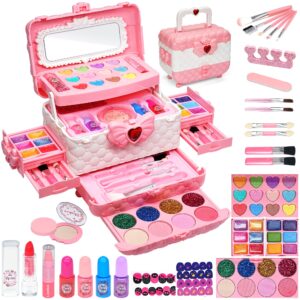 kids makeup kit for girl - kids makeup kit toys for girls,play real makeup girls toys, washable make up for little girls, non toxictoddlers pretend cosmetic kits,age4-12 year old children gift