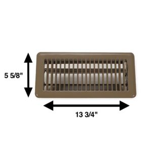 Rocky Mountain Goods Vent Cover for home Floor 4” x 12” (Brown Pack of 2) - Heavy Duty Metal - Walkable Floor Register Air Vents - Easy Adjust Airflow