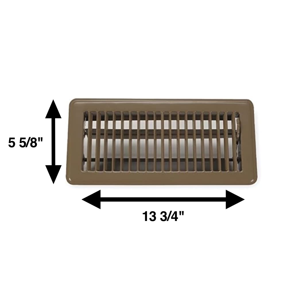 Rocky Mountain Goods Vent Cover for home Floor 4” x 12” (Brown Pack of 2) - Heavy Duty Metal - Walkable Floor Register Air Vents - Easy Adjust Airflow