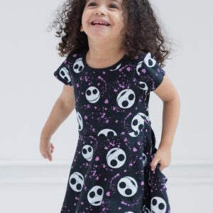 Disney Nightmare Before Christmas Jack Skellington Toddler Girls French Terry Skater Fashion Dress Black 4T