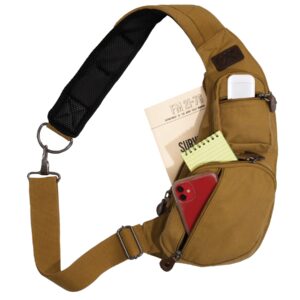 Rothco Crossbody Canvas Sling Bag - Small Crossbody Backpack - Casual Daypacks - Coyote Brown