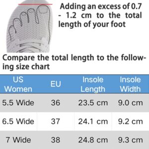 WHITIN Women's Minimalist Barefoot Low Zero Drop Shoes Female Sneakers Width Ladies Size 10.5 Wide Toe Box Trail Running Wider Tennis White/Gum 42