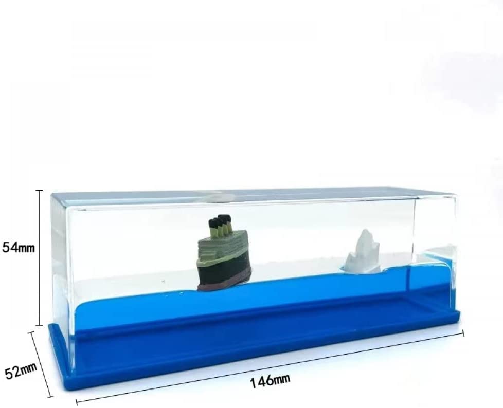 LETINE Titanic Cruise Ship Model Liquid Wave Cruise Ship Decoration Cruise Ship That No Longer Sinks-Cruise Ship Iceberg Home Decor Suitable for Home Show, Gifts, Desk or Paperweight (BOX)