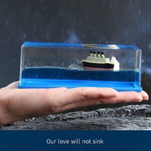 LETINE Titanic Cruise Ship Model Liquid Wave Cruise Ship Decoration Cruise Ship That No Longer Sinks-Cruise Ship Iceberg Home Decor Suitable for Home Show, Gifts, Desk or Paperweight (BOX)