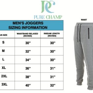 PURE CHAMP Mens 3 Pack Fleece Active Athletic Workout Jogger Sweatpants for Men with Zipper Pocket and Drawstring Size S-3XL (Large, Set 3)