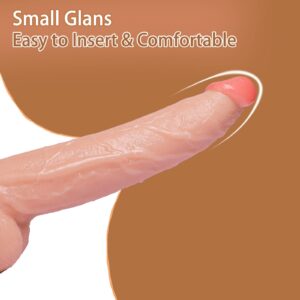 Realistic Dildo with Small Glans Flesh, Body-Safe Material 12.8" Big Dildo for Women with Strong Suction Cup for Hands-Free Play, Lifelike Fake Flexible Cock Anal Sex Toy for Vaginal G-spot Anal Play