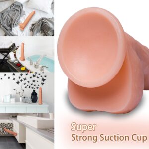 Realistic Dildo with Small Glans Flesh, Body-Safe Material 12.8" Big Dildo for Women with Strong Suction Cup for Hands-Free Play, Lifelike Fake Flexible Cock Anal Sex Toy for Vaginal G-spot Anal Play