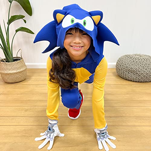 Disguise Sonic Costume for Kids, Official Sonic Prime Costume and Headpiece, Size (10-12)