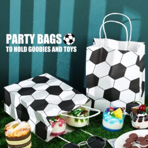 30 Pcs Soccer Party Favor Bags Soccer Paper Goodie Bags Soccer Themed Print Present Bags Candy Bags for Kids Boys Girls Adult Soccer Football Sports Birthday Party Supplies