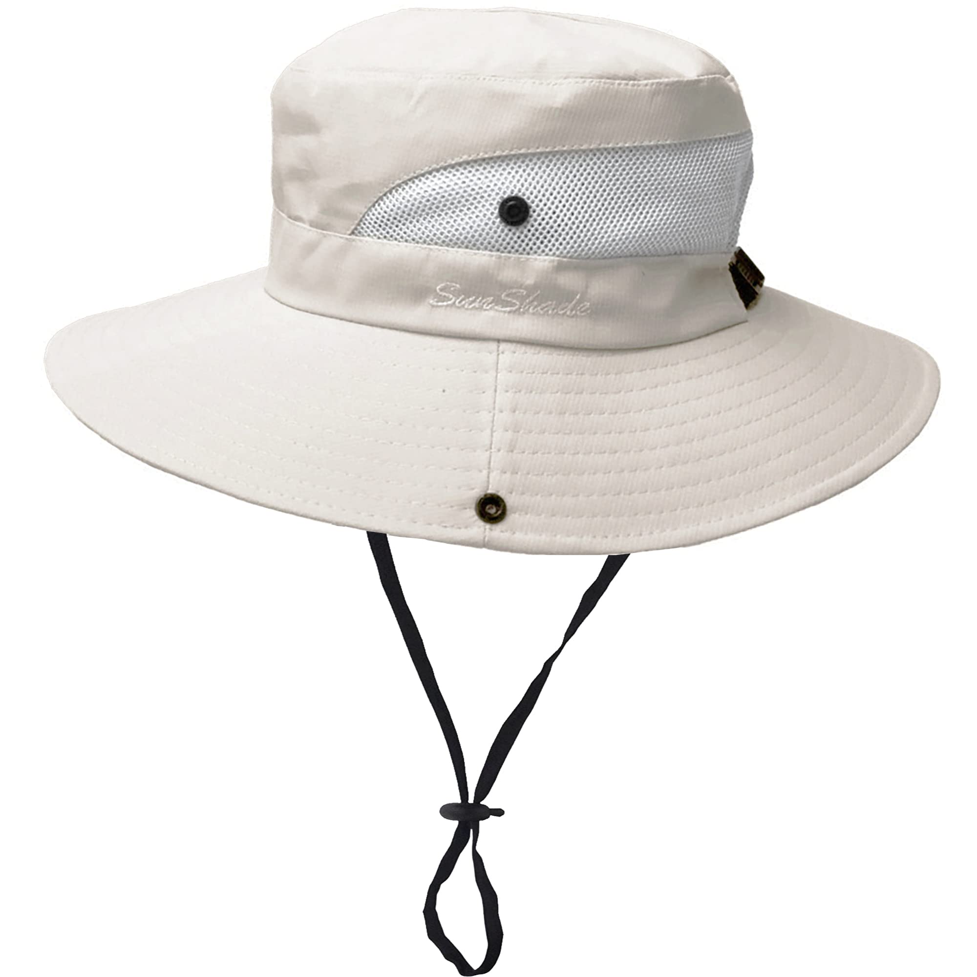 Sun Hats Women UV-Sheild-Protection Packable with Ponytail Hole (Beige with Ponytail Hole)