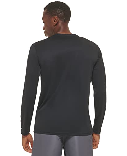 Calvin Klein Men's Standard Light Weight Quick Dry Long Sleeve 40+ UPF Protection, Black, Medium