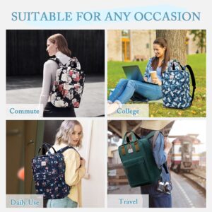 VASCHY School Backpack for Women/Teen Girls, Travel Backpack Water Resistant College High School Computer Bag Student Bookbag,Blue Gardenia