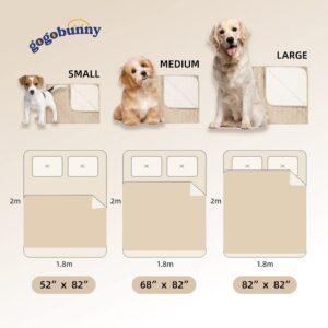 gogobunny 100% Double-Sided Waterproof Dog Bed Cover Pet Blanket Sofa Couch Furniture Protector for Puppy Large Dog Cat, Reversible (52x82 Inch (Pack of 1), Dark Beige/Light Beige)