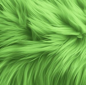 fabricla shaggy faux fur square - 12" x 12" inches pre-cut - use fake fur fabric for diy, craft fur decoration, fashion accessory, gnome, hobby - lime green faux fur fabric