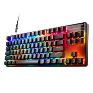 steelseries new apex 9 tkl – hotswap optical mini keyboard – tkl esports design – optical switches – rgb customization – aluminum alloy frame – double shot pbt keycaps