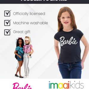 Barbie Toddler Girls Fashion Pullover Graphic T-Shirt Black/Silver 4T