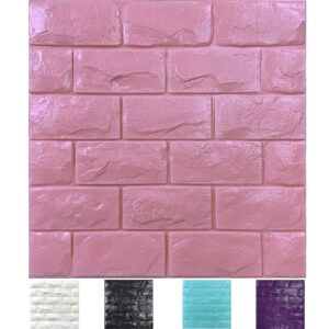 11pcs 3d wall panels peel and stick faux brick wallpaper pink self adhesive foam brick paneling faux stone wall panels (11pcs, pink)