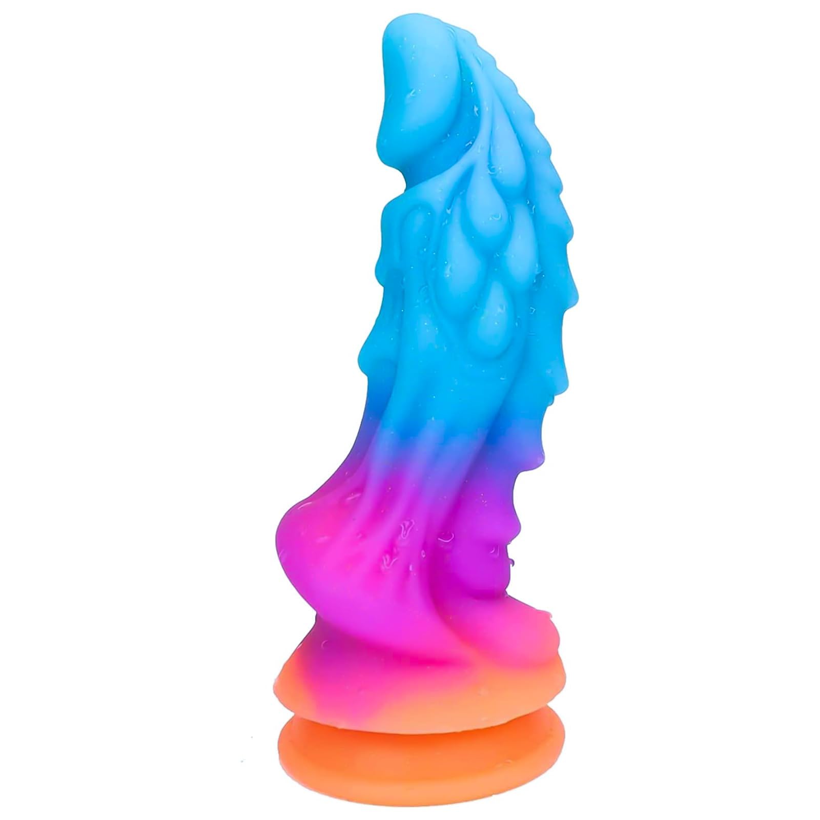 8.66 Inch Luminous Monster Realistic Dildo, Huge Silicone Anal Dragon Dildo Anal Plug with Strong Suction Cup for Vaginal Anal Play