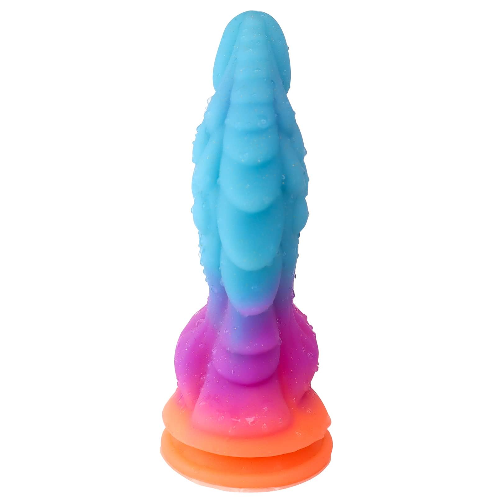 8.66 Inch Luminous Monster Realistic Dildo, Huge Silicone Anal Dragon Dildo Anal Plug with Strong Suction Cup for Vaginal Anal Play