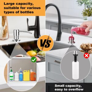 Soap Dispenser for Kitchen Sink,Chrome Stainless Steel Countertop Dish Sink Soap Dispenser Pump with 47 '' Extension Tube kit