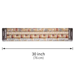 RUSPEPA Christmas Wrapping Paper, Kraft Paper - Snowflake, Snowman, Red Truck and Christmas Tree - 4 Rolls - 30 inches x 10 feet per Roll