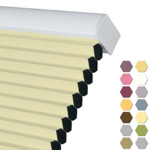 persilux custom size cellular shades cordless 100% blackout roller shades honeycomb blinds waterproof uv protection roller window shades for home, bedroom and kitchen door cream