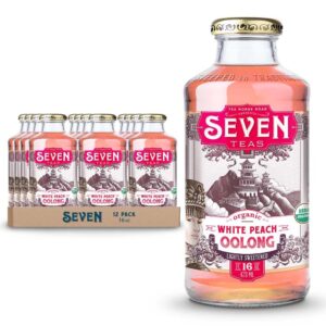 seventeas white peach oolong tea, organic bottled iced teas 16 oz (pack of 12 bottles)