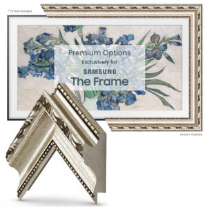 deco tv frames - ornate silver smart frame compatible only with samsung the frame tv (fits 2021-2024 frame tv, 65")