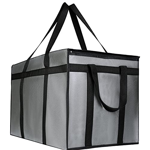 musbus insulated catering bag 22x14x13 Very heat XXXL Insulated Food Delivery Bag Cooler Bags Keep Food Warm Catering Therma for doordash cooler bags therma shopper accessories hot Gray Pizza