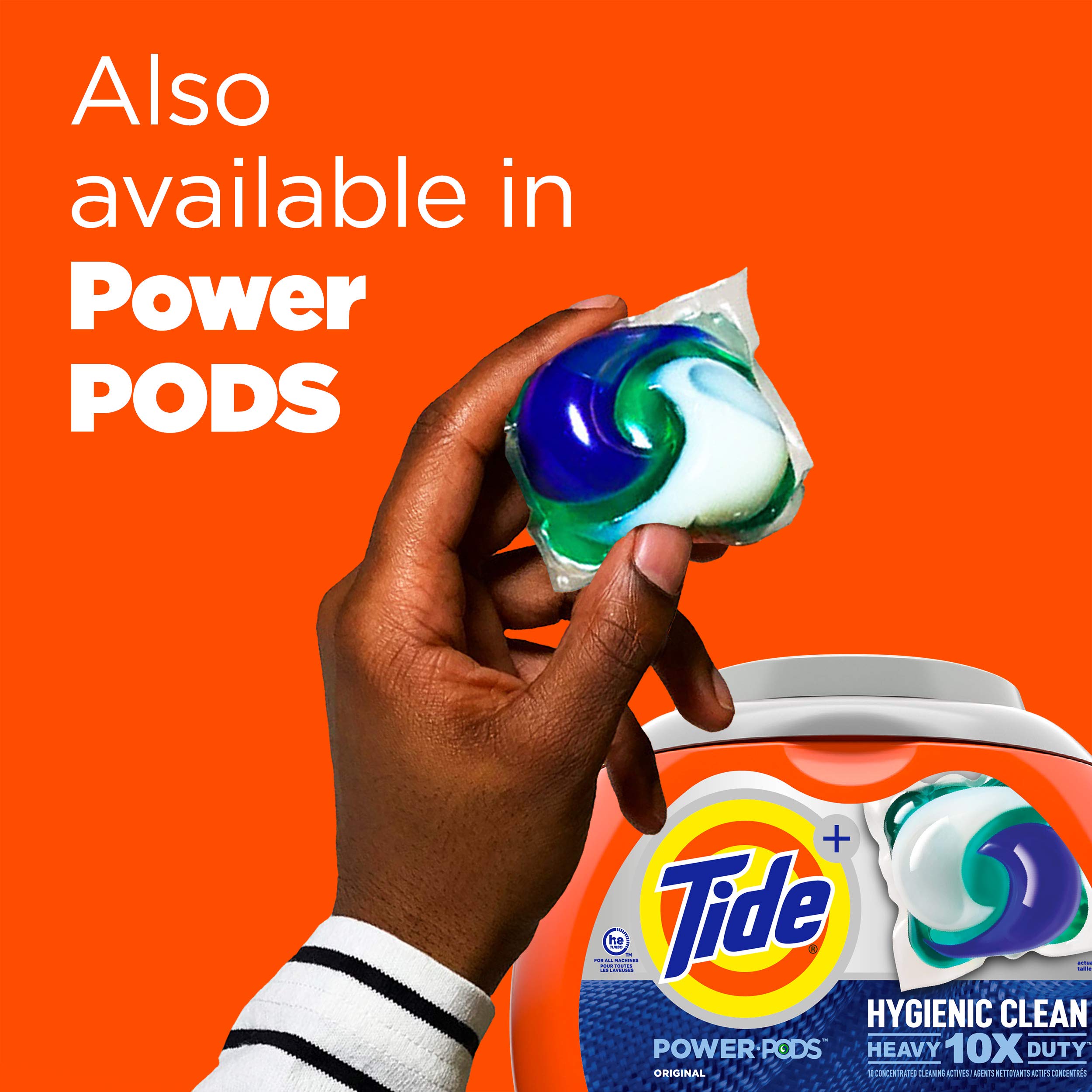 Tide Hygienic Clean Heavy 10x Duty Power PODS Laundry Detergent Pacs, Spring Meadow, 63 count, For Visible and Invisible Dirt