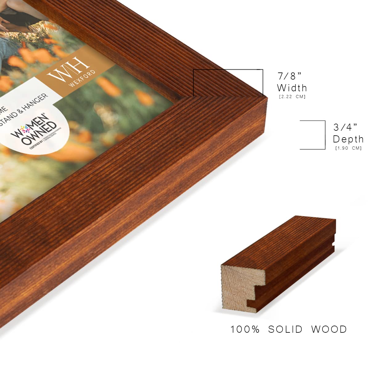 Renditions Gallery 11x14 inch Picture Frame Modern Style Wood Pattern and High Definition Glass Ready for Wall and Tabletop Photo Display, Walnut Frame