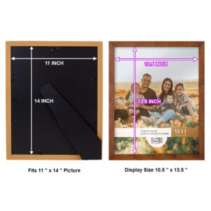 Renditions Gallery 11x14 inch Picture Frame Modern Style Wood Pattern and High Definition Glass Ready for Wall and Tabletop Photo Display, Walnut Frame