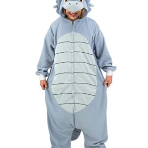 LZBXBXDA Unisex Adult Dinosaur Triceratops Onesie One Piece Pajamas Animal Plush Halloween Christmas Costume Homewear Sleepwear for Women men