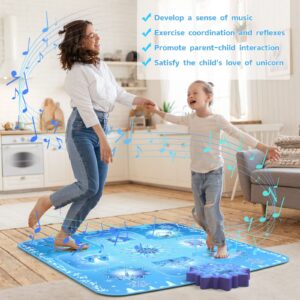 GirlsHome Dance Mat - Frozen Toys Touch Sensitive Light Up LED Kids Musical Mat, Christmas & Birthday Gift for Girls 3-12 -Snow Mat