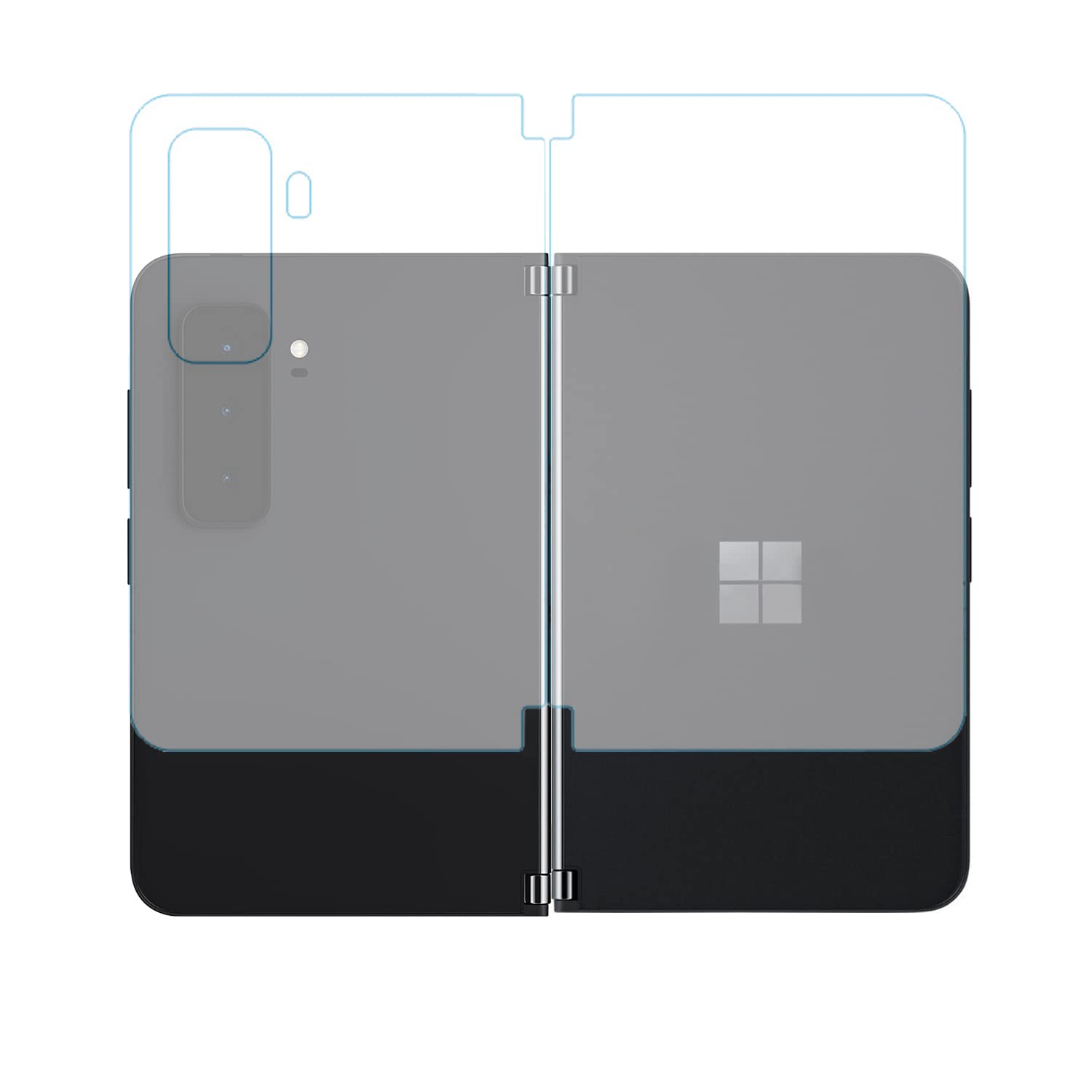 BYIUIHS 2PCS Back Screen Protector Designed for Microsoft Surface Duo 2, Left Screen and Right Screen Protector Film High Definition Transparent TPU