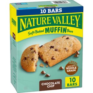 nature valley soft-baked muffin bars, chocolate chip, snack bars, 10 ct