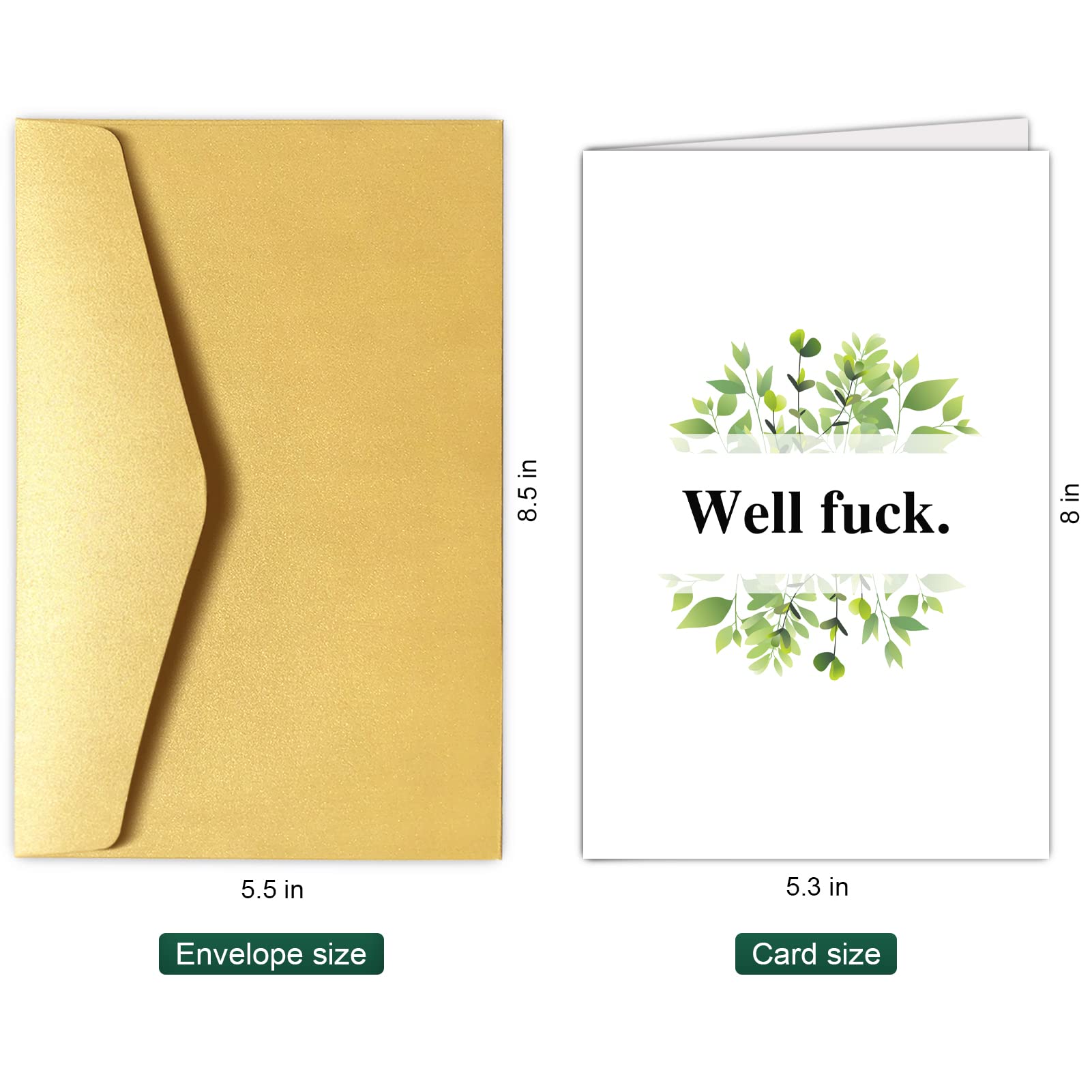 Chenive Funny Well Fuck Card, Sympathy Card for Breakups, Loss Pet, Loss Job, Bad Day, Farewell, Condolence Card, Get Well Soon Card