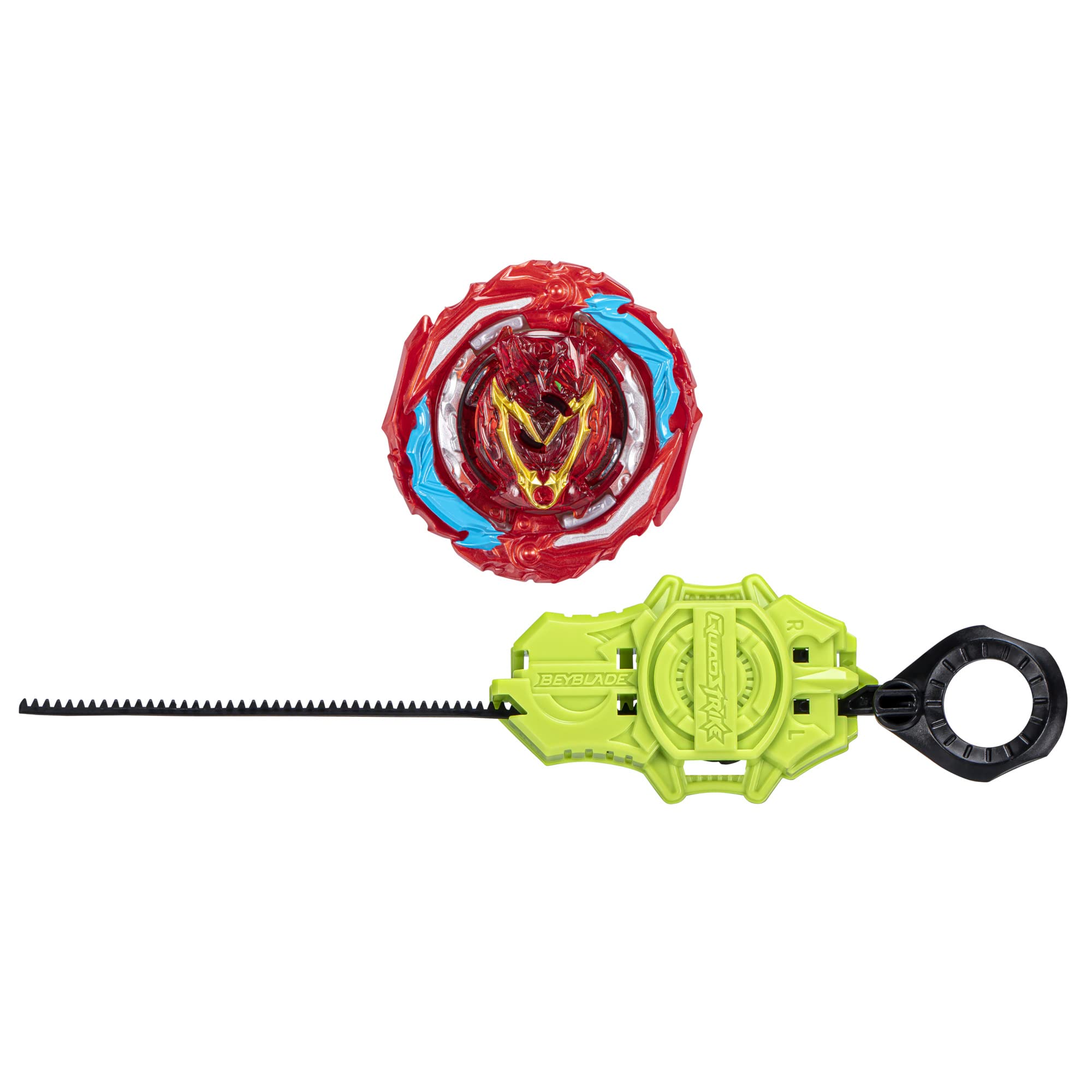 Beyblade Burst QuadStrike Zeal Achilles A8 Spinning Top Starter Pack, Balance/Defense Type Battling Game with Launcher, Kids Toy Set