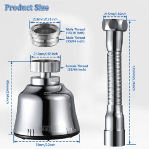 Sink Faucet Sprayer Attachment, Upgrade 4 Mode Adjustable Kitchen Faucet Head, Movable Kitchen Tap Head 360° Rotatable with Extension Hose, Anti-Splash Sink Sprayer Facuet Nozzle Head Water Saving