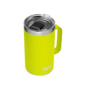 yeti rambler 24 oz mug, vacuum insulated, stainless steel with magslider lid, chartreuse